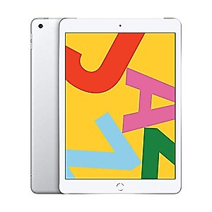2019 Apple iPad 7th Gen (10.2 inch, Wi-Fi + Cellular, 128GB) Silver (Renewed)