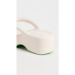 Melissa Women's Free Platform Flip Flops, Green/Beige, 8 Medium US