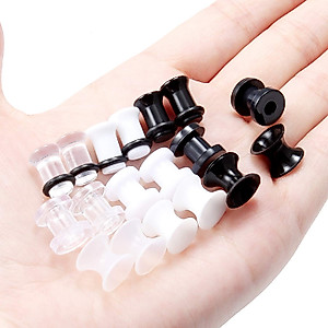 Lcolyoli Screw Fit Ear Gauges Kit Acrylic Tunnel Expander Stretcher Earrings Ultra Thin Silicone Ear Skin Flexible Flesh Earlobe Plugs Body Piercing Jewelry Set for Women Men 2G 9 Pairs