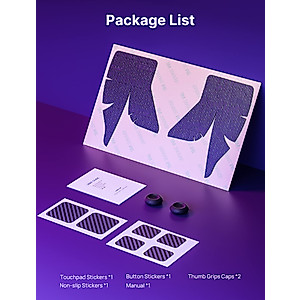 JSAUX Skin Stickers Set Compatible for Steam Deck/Steam Deck OLED, Steam Deck Anti-Slip Grip Stickers, Steam Deck Touchpad Protector, Steam Deck Thumb Grip Caps, Touch Front & Back Protector Set