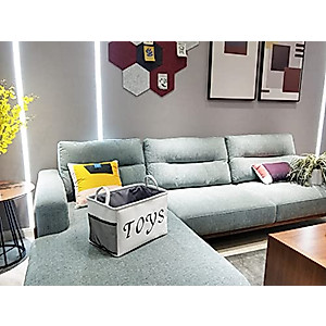 HIYAGON Rectangular Storage Basket for Nursery,Canvas Toys Storage Bin Organizer,Large Kids Storage Box Nursery Hamper for Children Toys, Books,Boys and Girls,Gift Basket (Toys)