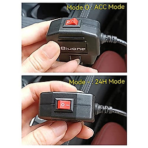 【2 Pack】 OBD Power Cable, Mini USB Port OBD2 Power Cable for Dash Camera 24 Hours Surveillance/Acc Mode with Switch Button, 16Pin OBDII Adapter Hardwire Charger Cable 12-26V to 5V