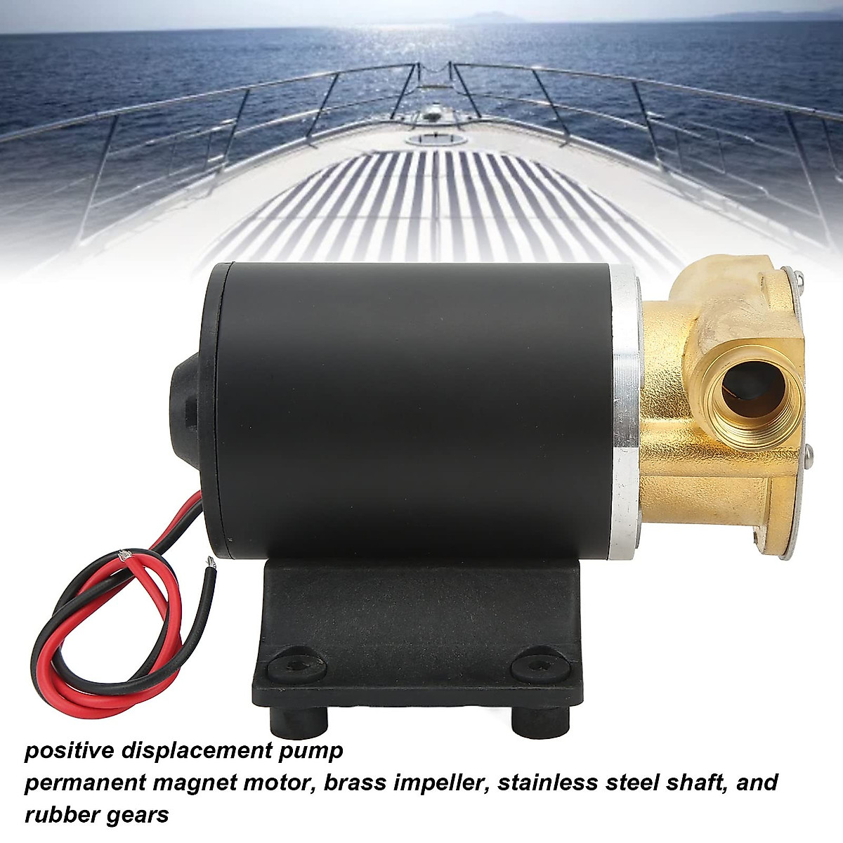 Self Priming Impeller Bilge Pump, Long Life Span 6GPM Baitwell Pump Large Traffic Flush Pump Boat Bilge Pump for Liquid Transfer(#1)