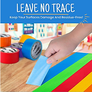 Craftzilla Rainbow Colored Duct Tape — 6 Bright Duct Tape Colors — 10 Yards x 2 Inch — Waterproof Duct Tape — Colored Duct Tape Multipack for Arts — Heavy Duty Duct Tape — Color Duct Tape Rolls