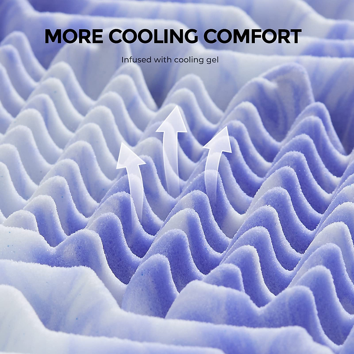 Dreamsmith 3 Inch 7-Zone King Memory Foam Mattress Topper, Cooling Gel Infused Foam Mattress Topper King for Pressure Relief, CertiPUR-US Certified