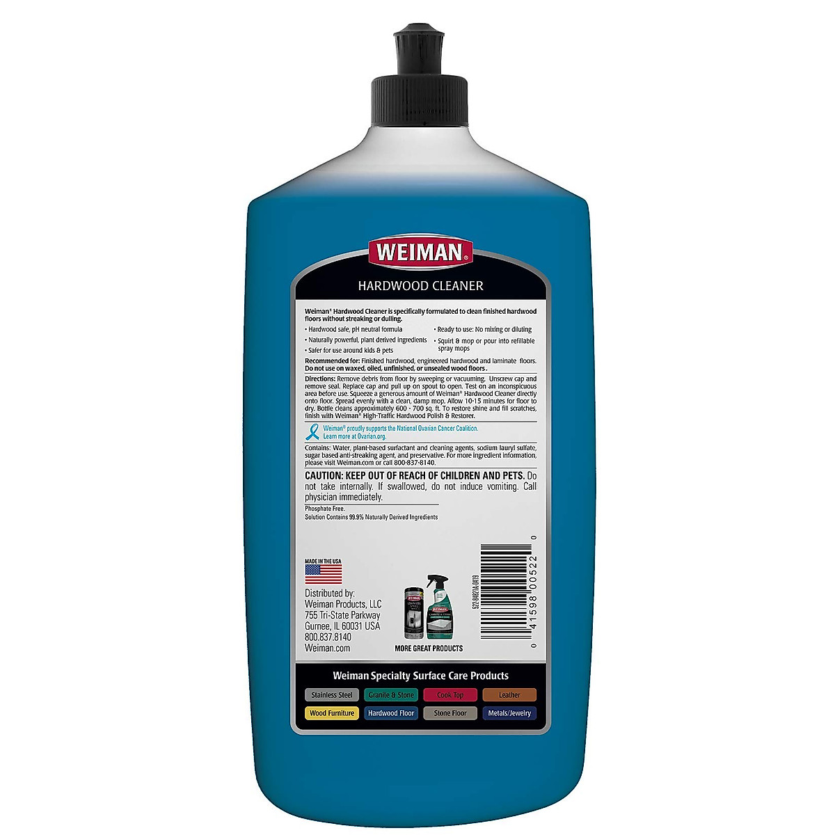 Weiman Hardwood Floor Cleaner Gallon and Refillable Squeeze Bottle - Finished Wood Surfaces