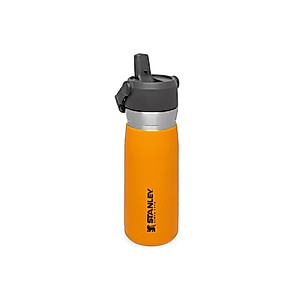 STANLEY IceFlow Stainless Steel Water Bottle with Straw 0.65L - Keeps Cold For 12+ Hours - Leakproof Insulated Water Bottles - BPA-Free Thermal Flask - Dishwasher Safe - Saffron