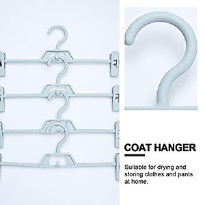 10Pcs Pants Storage Hanger Pants Hangers Plastic Skirt Hangers with Clips Space Saving Trouser Clips Hanger for Pants Skirts Clothes Slacks Clothes Drying Rack Blue Anti- Slip Hanger