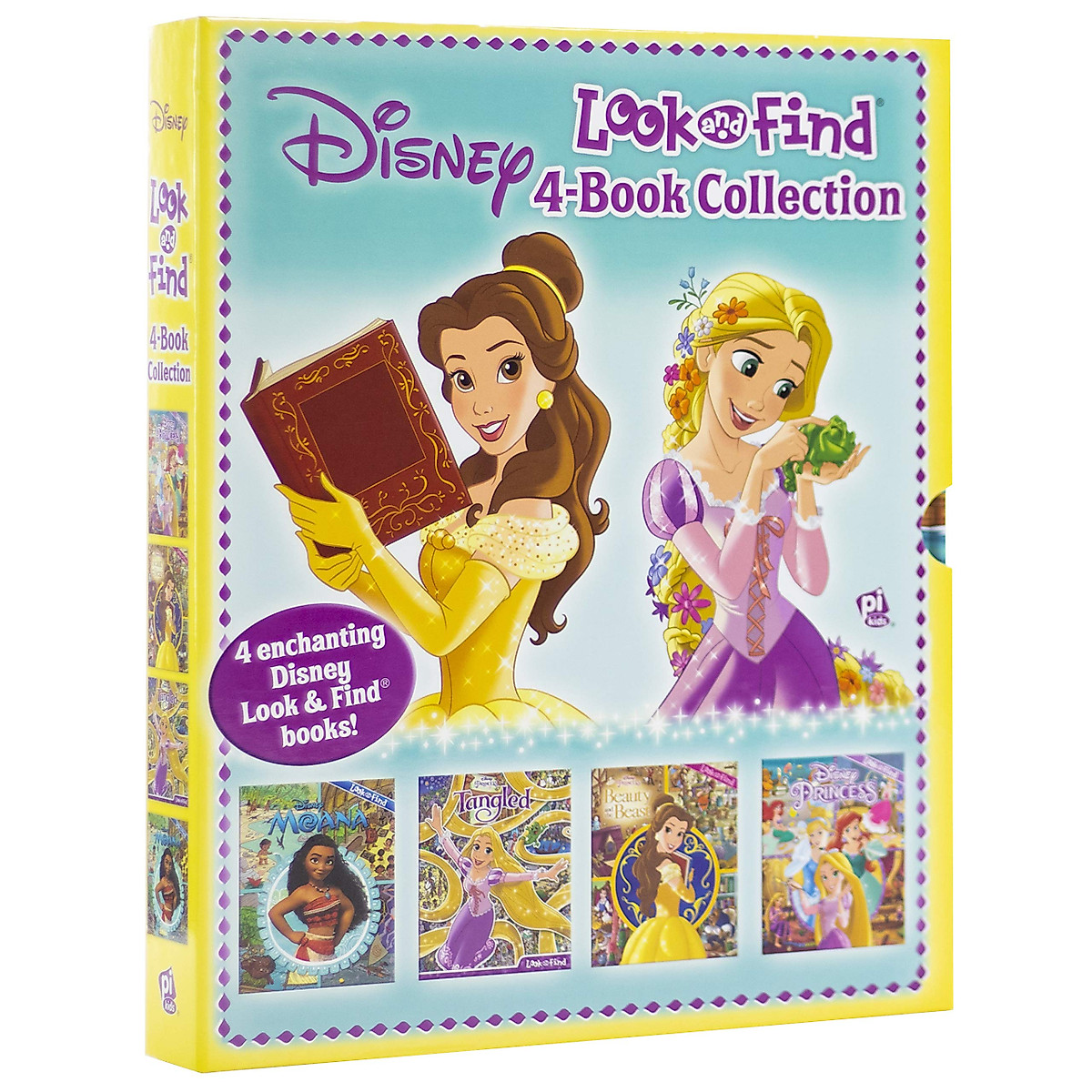 Disney Princess and Moana 4-Book Look and Find Collection with Slipcase PI Kids