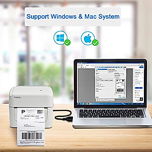 FungLam Label Printer, High Speed USB Direct Thermal Label Printer for Amazon, Ebay, Etsy, Shipify Labeling, 4x6 Shipping Label Printer, Thermal Printer, White