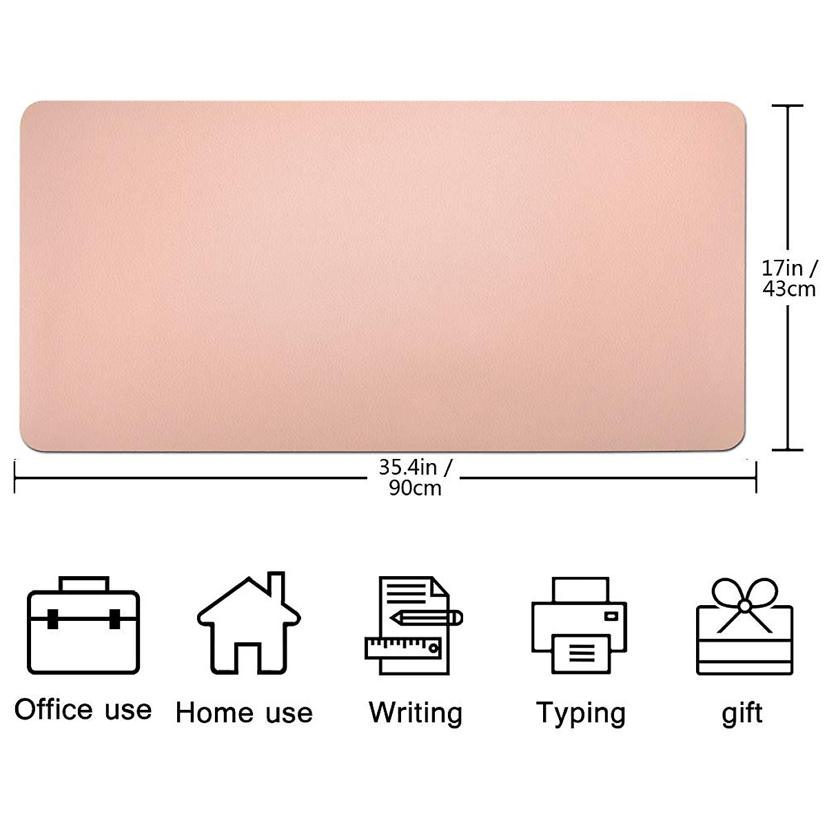 Desk Pad Protector Office Desk Mat, BUBM Waterproof PU Leather Desk Writing Mat Laptop Large Mouse Pad Desk Blotters Desk Decor for Office Home, 35.4" x 17" Pink
