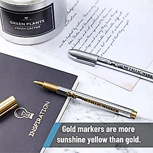 Mr. Pen- Metallic Paint Markers, 6 Pack, Silver and Gold, Silver Paint Marker, Gold Ink Pen, Silver Pen, Silver Markers Permanent Metallic, Silver Ink Pen, Gold Metallic Marker, Gold Marker, Gold Pen