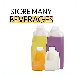 Upper Midland Products Half Gallon Jugs With Caps - 64oz (6PK) and 32oz (6PK) Empty Plastic Bottles and Lids - 12 Bottles Total