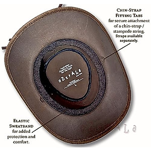 Oztrala Oiled Leather Hat Australian Outback Western Jacaru Cowboy WO HL11 US Brown