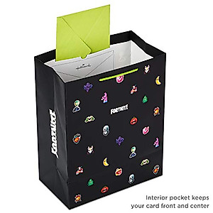 Hallmark 13" Large Fortnite Gift Bag with Tissue Paper (Black) for Birthdays, Valentine's Day, Christmas and More