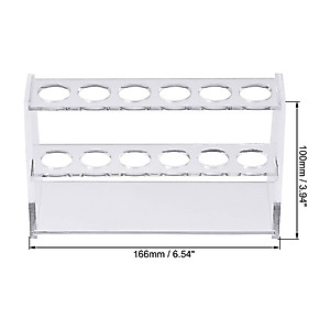 uxcell Acrylic Test Tube Holder Lab Stand Rack 6 Wells for 25ml Centrifuge Tubes Clear