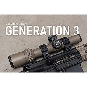 Monstrum G3 1-6x24 First Focal Plane FFP Rifle Scope with Illuminated MOA Reticle (Black)