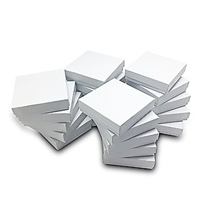 TheDisplayGuys 25-Pack #33 Cotton Filled Cardboard Paper Jewelry Box Gift Case - Swirl White (3 1/2" x 3 1/2" x 1")