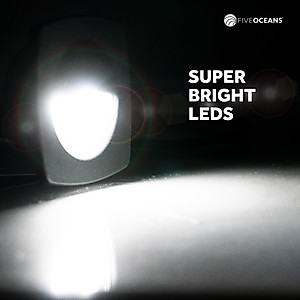 Five Oceans LED Companion Way Light, Marine Courtesy Lights, Square Light for Boat Interior, Deck, Cockpit, Cool White LED, for Pontoon, Fishing Boat, Bass Boat, Yacht, Sailboat, RVs, Caravan - FO2313