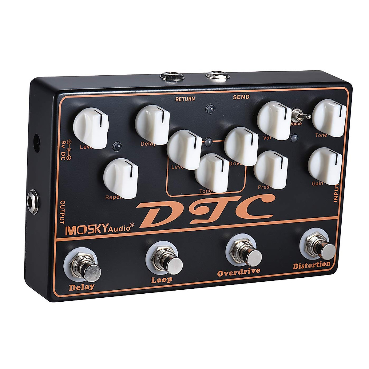 Moskyaudio DTC Multieffects Processor Multi-functional Pedal with Distortion Overdrive Loop Delay Effects in 1 Unit