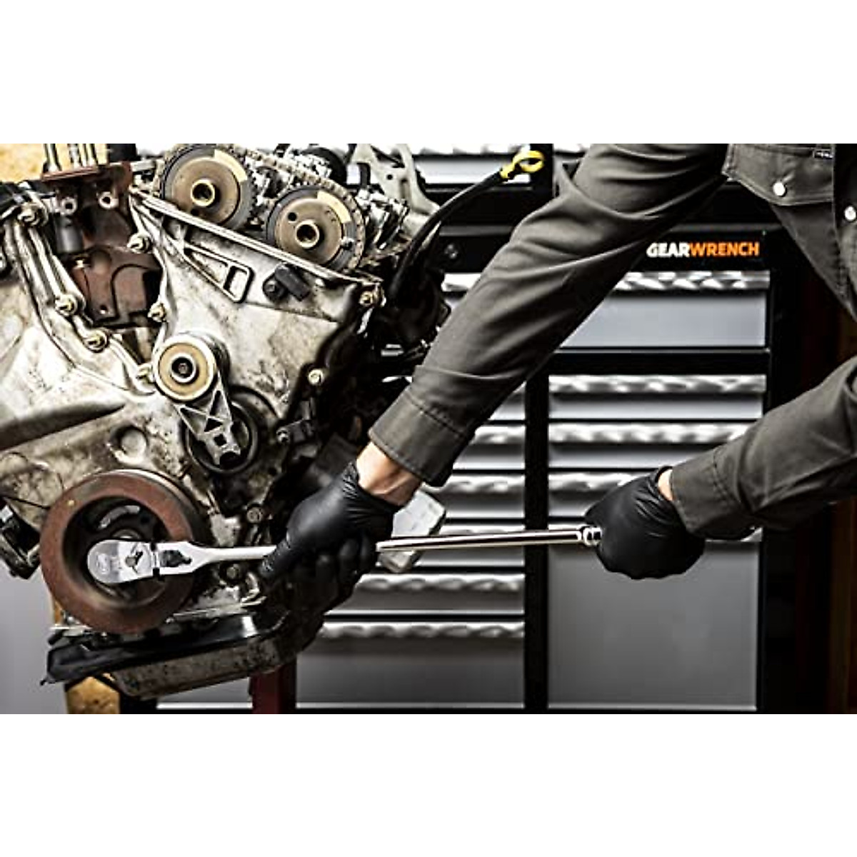 GEARWRENCH 1/2" Drive 84 Tooth Locking Flex Head Teardrop Ratchet 24" - 81363A-07