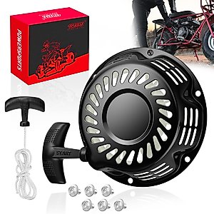 RUTU Lawn Pull Recoil Starter for Predator 212cc, Coleman CT200U Mini Dirt Bike & Go Kart - Replacement Pull Starter for Water Pump, Generator, Air Compressor - Reinforced Nylon&Fiberglass Core