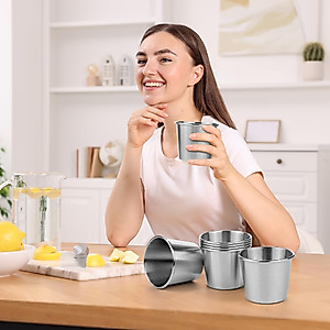 Ruisita 6 Pack 5 oz Stainless Steel Cups Metal Shatterproof Stackable Pint Drinking Cups for Kids