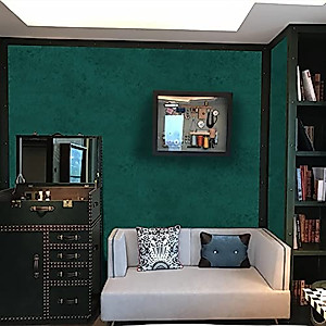 WADILE Peel and Stick Wallpaper 15.9in x 78.7in, Dark Green Concrete Contact Paper for Cabinets/Countertops Waterproof, Wall Paper for Bedroom, Stick on Wallpaper Textured Self Adhesive