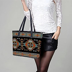 Womens Handbag Aztecs Pattern Leather Tote Bag Top Handle Satchel Bags For Lady