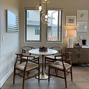 White Marble Top and Gold Tulip Dining Table, Mid Century Modern Dining Table, Dining Room Table, Kitchen Dining Table for Living Room Home Decor