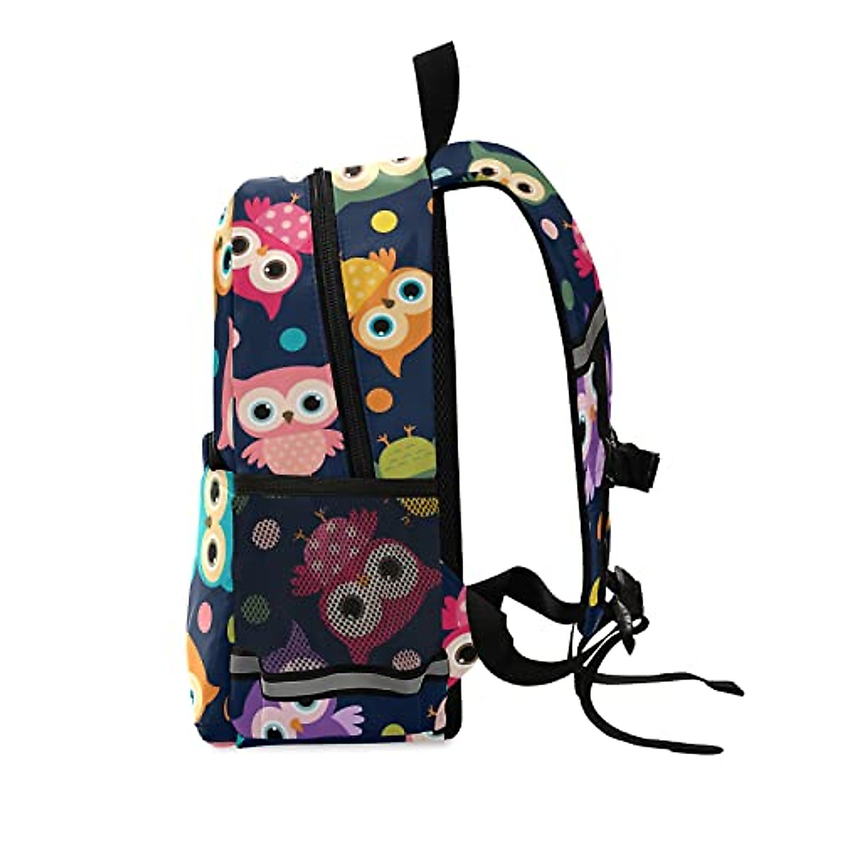 ALAZA Cute Owl Print Animal Polka Dot Kids Toddler Backpack Purse for Girls Boys Kindergarten Preschool School Bag w/ Chest Clip Leash Reflective Strip