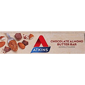 Atkins Chocolate Almond Butter Protein Meal Bar, Keto Friendly, 5 Count