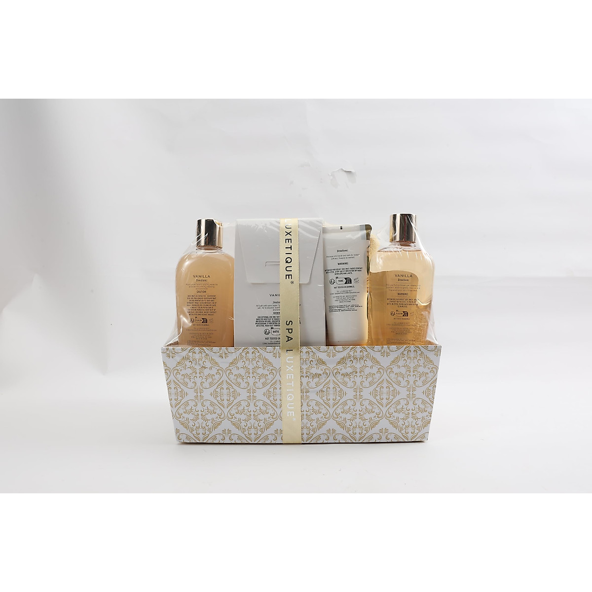 Spa Gift Basket for Women, Spa Luxetique Spa Gift Set for Women - Vanilla Scented Bath Set, 12 Pcs Relaxing Home Spa Kit with Essential Oil, Bath Salts, Body Scrub, Spa Kits for Women