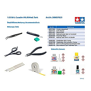 TAMIYA 37025 37025-1:35 British Cusader Mk.III Med Tank, Faithful Replica, Plastic Construction, Crafts, Model Kit, Assembly, Unpainted