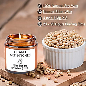 Lavender Scented Candles Set of 3, Bridesmaid Proposal Gifts, Maid Matron of Honor Proposal Gifts, Funny Bridesmaid Gift for Wedding Day, Bachelorette Party, Soy Wax Jar Candle 4oz x 3