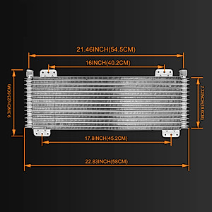 Low Pressure Drop Transmission Oil Cooler Kit Max 40K GVW Replaces# LPD47391, 47391 - Silver