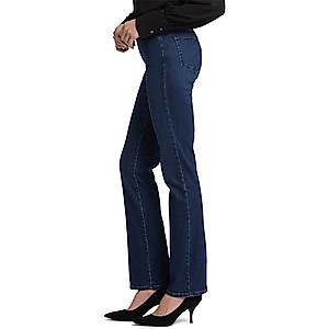 NYDJ Women's Pull-On Marilyn Straight Jeans | Slimming & Flattering Fit, Clean Denslowe, 12