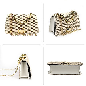 Women Mini Straw Woven Cross-body Bag Chain Strap Shoulder Bag Beach Chain Top-handle Bag