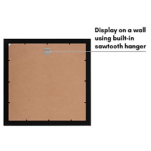 Americanflat 14x14 Wedding Signature Frame with Shatter-Resistant Glass - Set of 2 - Use as 5x7 Frame with Mat or 14x14 Without Mat - Signature Collection - Autograph Frame for Wall Display - Black