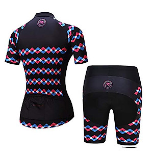 JPOJPO Cycling Jersey for Women Short Sleeve Bike Tops and Shorts Set L
