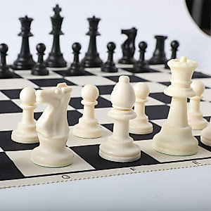 HOLYKING Compact Chess 15.7'' Chess Board, Easy Carry Cloth Chess Set, Portable Travel Chess Game Set, Roll Up Combination Beginner Chess Set for Kids and Adults