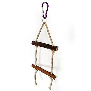 shlutesoy Pet Supplies Animals Toys Bird Climb Hanging Toy Log Standing Bar Stick Ladder Rope Pet Cage Decor Wood Color