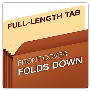 Pendaflex Expanding File Pockets, Letter Size, 5.25" Expansion, Reinforced with DuPont™ Tyvek® Material, Letter Size, Redrope, 10 Per Box (1534G-OX)