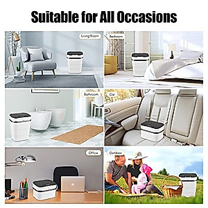 PENCHEN Auatic Toucess Infrared Motion Sensor Trash Can 3-Layer Folg Garbage Can Max. 9.5L ty Built-in Battery with USB Charging Cable