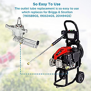 Pressure Washer Parts, Craftsman Power Washer Parts, Outlet Tube Replacement 190589GS 190634GS 201497GS Compatible With Briggs & Stratton & Troy-Bilt Pressure Washer Pump