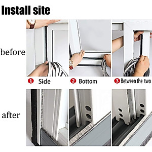 33ft Weather Stripping Brush for Sliding Windows/Doors Frame Side,Pile Self Adhesive Weatherstrip Seal Strip Sealer Draft Stoppers (33ft 0.35''Wide x 0.35''Thick, Gray)