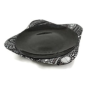 Black and White Microwave Plate Holder - Modern Cotton Fabric Dinner Plate Cozy
