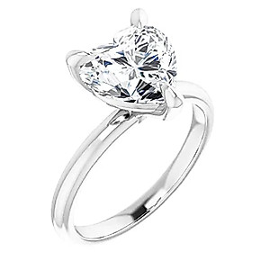 Solid Gold Engagement Ring Set for Women, Handmade 3.5 Carats Heart Cut Moissanite Solitaire Ring Set Diamond Wedding Bridal Rings Anniversary Propose Gift Her, 10K/14K/18K, 925 Silver