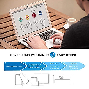 NMEGOU Metal Webcam Cover Slide, Shutter Magnet Slider Camera Cover for Web Cam iPhone PC Laptops Tablet Phone Lens Protect Privacy Sticker (Black-3pcs)