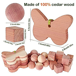 Safe Cedarwood Balls Closet Deodorizer for Clothes Protection Cedar Wood Blocks Clothes Freshener Natrual Cedar Wood Discs & Cedar Rings for Drawers Wardrobe 29pcs(29pcs)